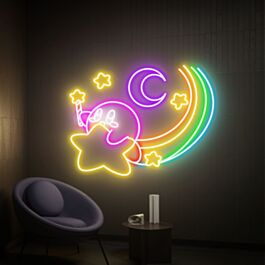 Kirby Stars Decor Gaming Room Decor Japanese Led Neon Sign