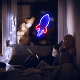 Get a fun neon rocket sign for your kid's room! Differently designed ...