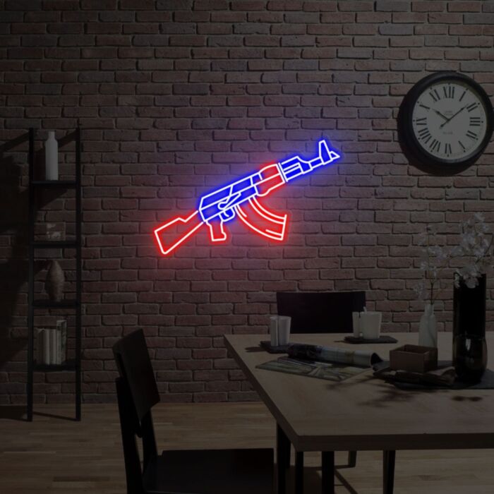 Ak47 Gun Neon Sign For Wall Decoration Game Room Neon Sign