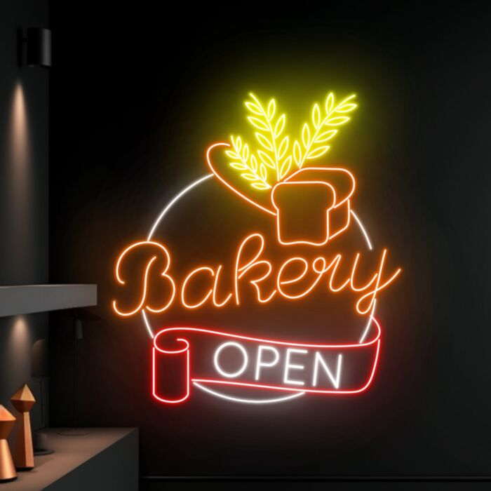 Bakery Open Led Neon Sign Bakery Open Bread Led Sign Custom Name