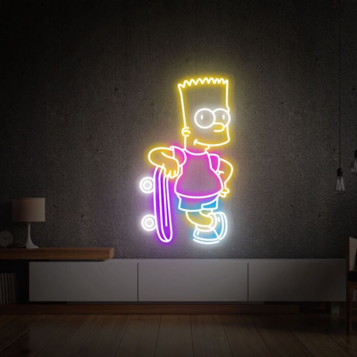 Bart Simpson Decor Led Neon Sign Bedroom Gift For Kids Wall Art
