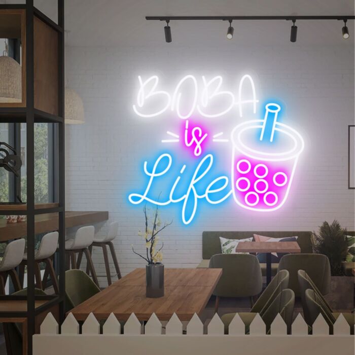 Boba Is Life Neon Sign Bubble Tea Led Neon Signs Boba Tea Shop Open