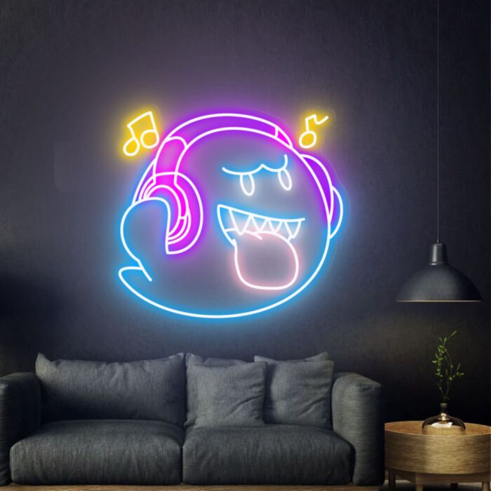 Boo Neon Sign Super Boo Cute Ghost Neon Sign