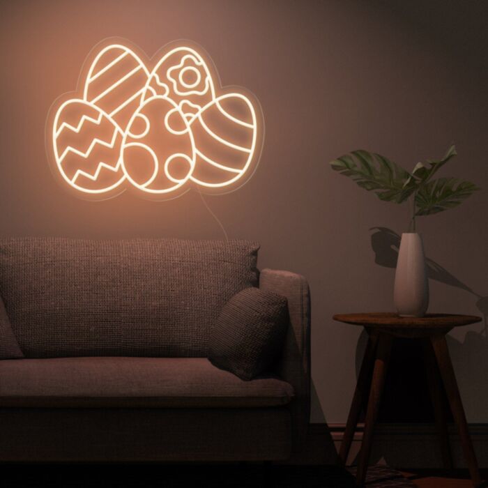 Colorful Eggs Easter Neon Sign