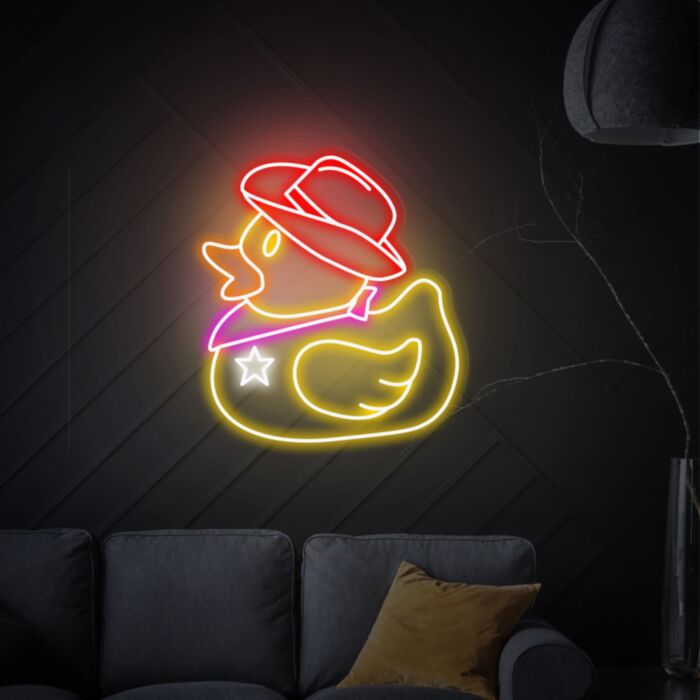 Cowboy Duck Led Sign Rubber Duck Neon Sign Duck Led Sign Funny Dusk ...