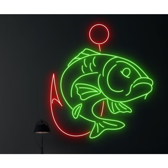 Fishing Led Neon Sign Fishing Led Sign Sea Animal Lover Led Neon Sign