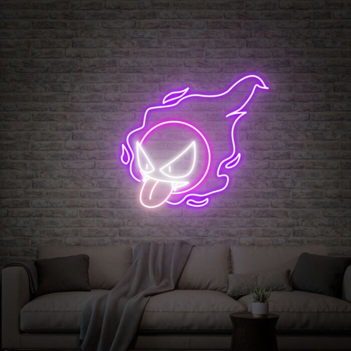 Gastly Neon Sign Led Anime Neon Lights Decor Game Room Wall Decor