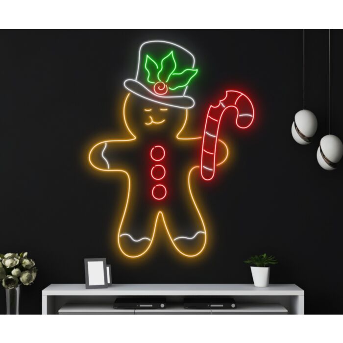 Gingerbread Led Neon Sign Christmas Party Decor Led Sign Christmas Neon ...