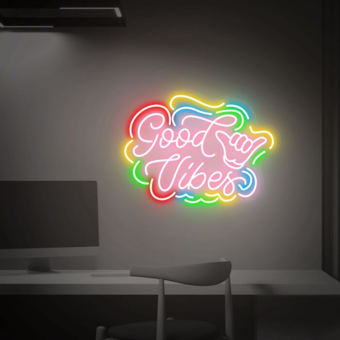 Good Vibes Led Neon Sign Wall Art Wedding Decor