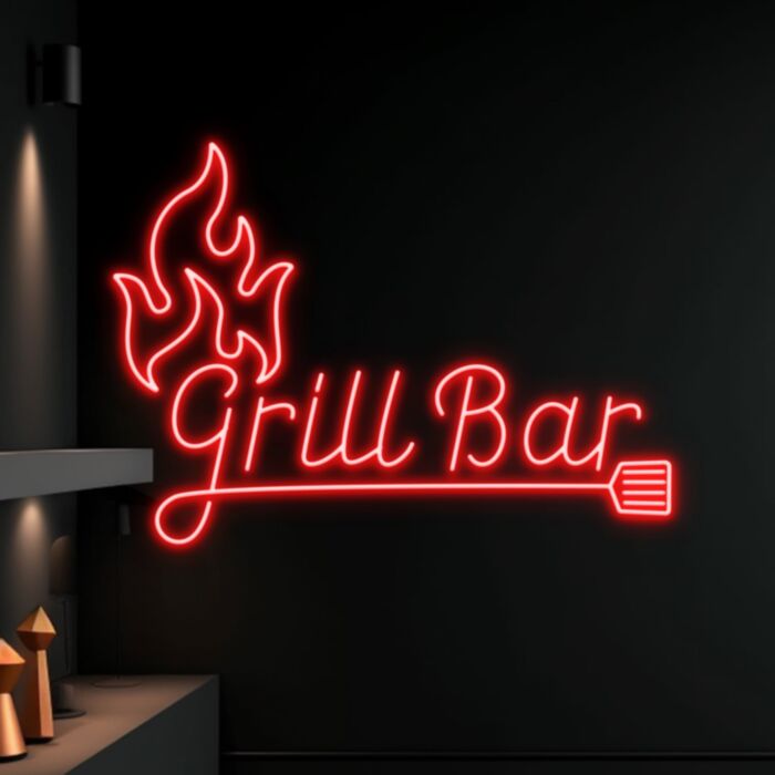 Grill Bbq Led Sign Custom Grill Bar Neon Light Restaurant Bbq Kitchen