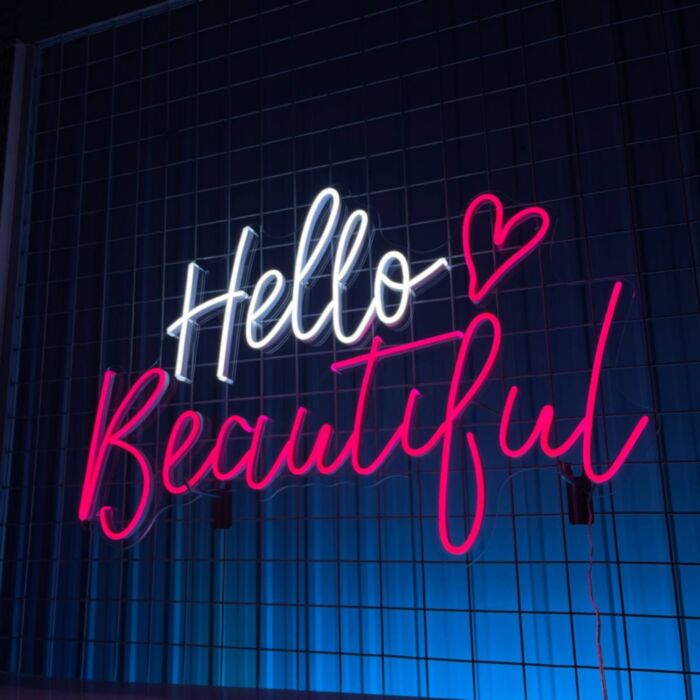 Hello Beautiful Led Neon Sign Custom Text Quote Neon Led Sign