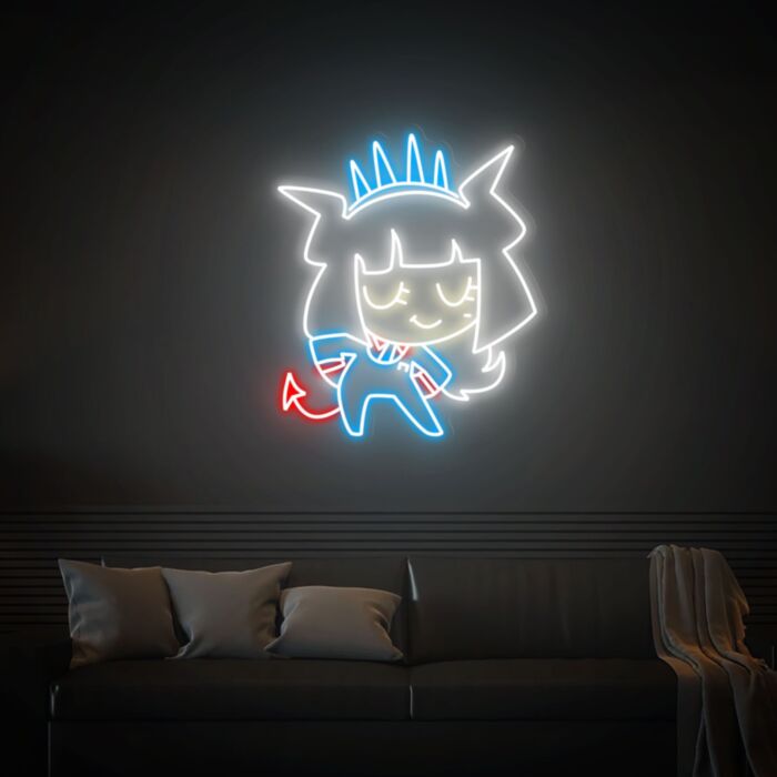 Helltaker Led Neon Sign Cute Lucifer Led Wall Art Decor