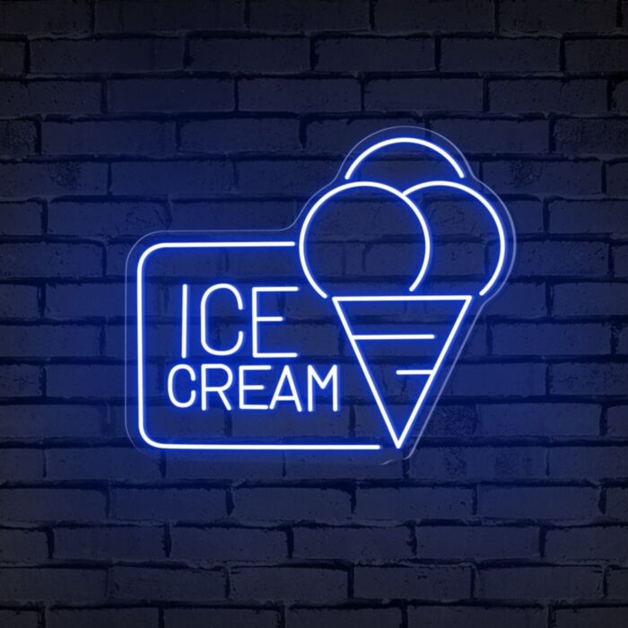Ice Cream Words Symbols Neon Sign
