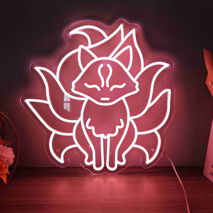 Japanese Nine Tailed Fox Neon Sign Fox Led Neon Sign Japanese Neon ...