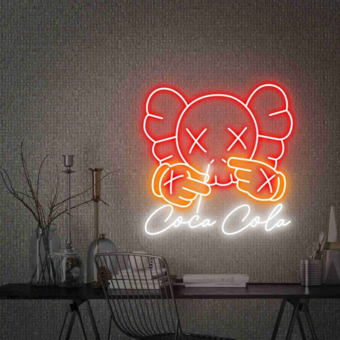 Kaws Drink Coca Cola Led Neon Sign Kaw Wall Art Atmosphere Light Party Sign