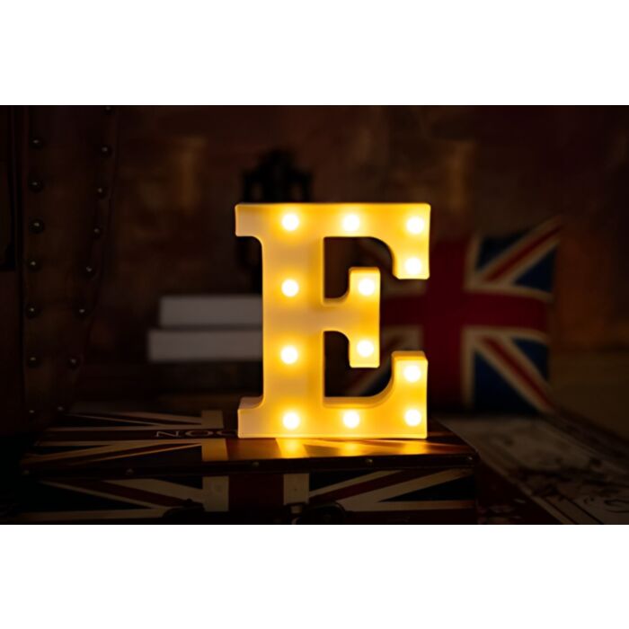 Steel Marquee Letter E Font Sign Warm White High-End Custom Zinc Metal ...