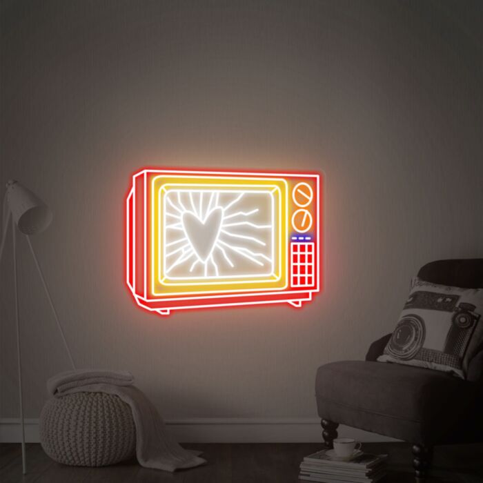 Old Tv Neon Sign Wall Art Game Room Decor Gift For Her Him
