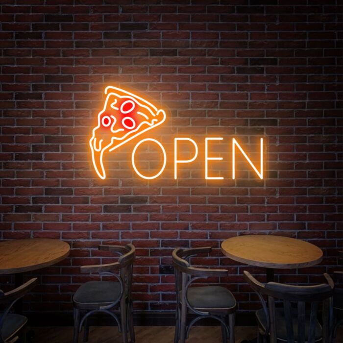 Pizza Open Led Neon Sign Pizza Storefront Sign Kitchen Pizza Fan Gift ...