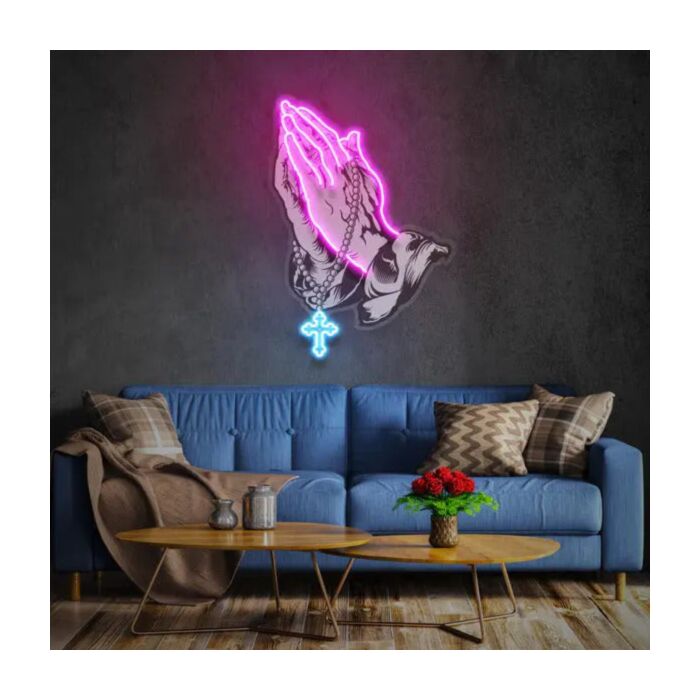 Praying Hands Uv Light Divine Neon Art And Easy Installation