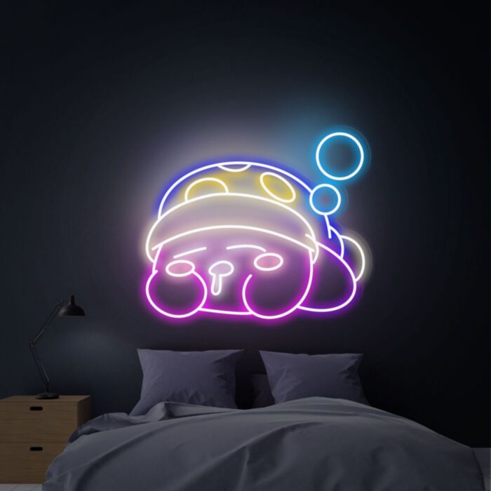 Sleepy Kirby Led Neon Sign Gaming Room Decor Anime Kirby Wall Art ...