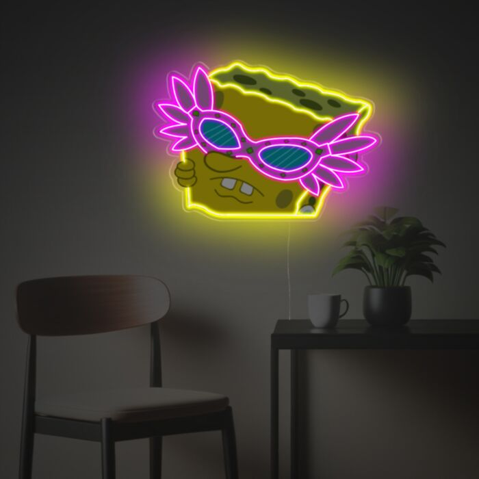 Spongebob With Cool Sunglasses LED Neon Acrylic Artwork