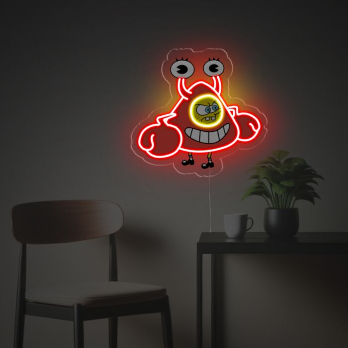 Spongebob In Mr Crab Suit LED Neon Acrylic Artwork