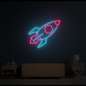 Get a fun neon rocket sign for your kid's room! Differently designed ...