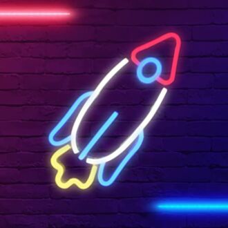 Get a fun neon rocket sign for your kid's room! Differently designed ...