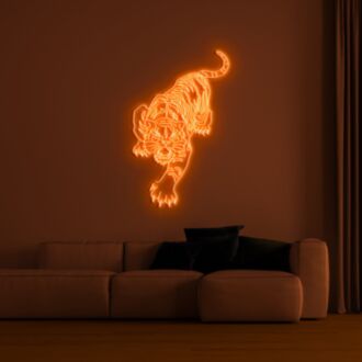 A cool neon tiger sign would be the most eye-catching decor on your ...
