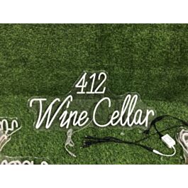 412 Wine Cellar Yellow Neon Sign