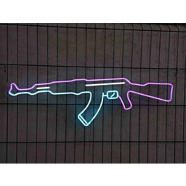 Ak47 light sign Rifle neon sign Boys room neon sign