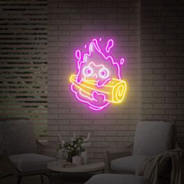 Anime Fire Sign Gaming Sign Wall Art Decor Handmade Neon Gifts