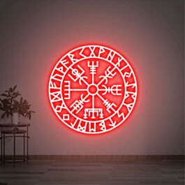 Art Vegvisir Runic Neon Sign Wall Decor Viking Compass