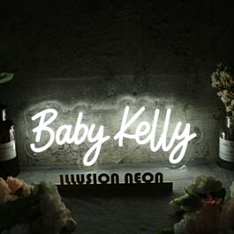 Baby Kelly White Neon Sign