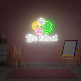Be Kind Neon Wall Art Smiley Face Neon Sign Neon Wall Art Home Decor ...