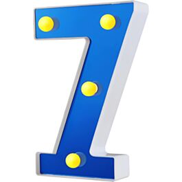 Steel Marquee Letter Blue Number 7 Seven High-End Custom Zinc Metal ...
