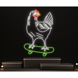 Chicken Skateboarding Led Neon Sign Chicken Led Sign