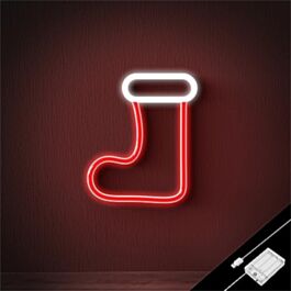 Christmas Stocking Red LED Neon Sign