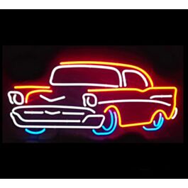 CLASSIC CHEVY HOT ROD NEON CAR SIGNS LIGHT MJ10078
