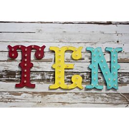 Steel Marquee Letter Colorful TEN Red Yellow Green High-End Custom Zinc ...