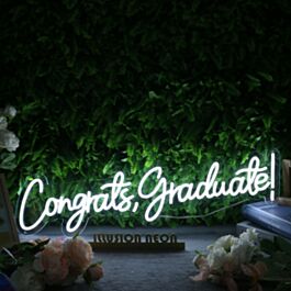 Congrats Guaduate White Neon Sign