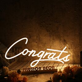 Congrats Yellow Custom Neon Sign