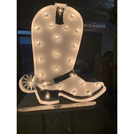 Steel Marquee Letter Cowboy Boot With Spur High-End Custom Zinc Metal ...
