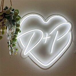 Custom Initials Heart D P Wedding LED Neon Sign