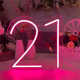 Custom Number 21 Birthday Party LED Neon Sign