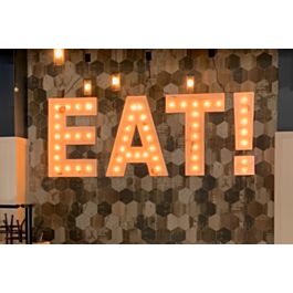 Steel Marquee Letter EAT Restaurant Cafe High-End Custom Zinc Metal ...