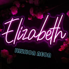 Elizabeth Purple Neon Sign