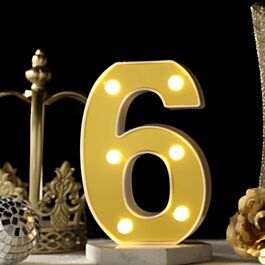 Steel Marquee Letter Gold Number 6 High-End Custom Zinc Metal Marquee ...