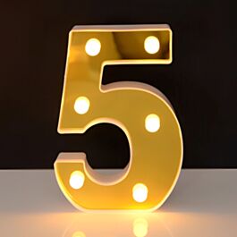 Steel Marquee Letter Golden Number 5 Five High-End Custom Zinc Metal ...