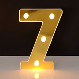 Steel Marquee Letter Golden Number 7 Seven High-End Custom Zinc Metal ...